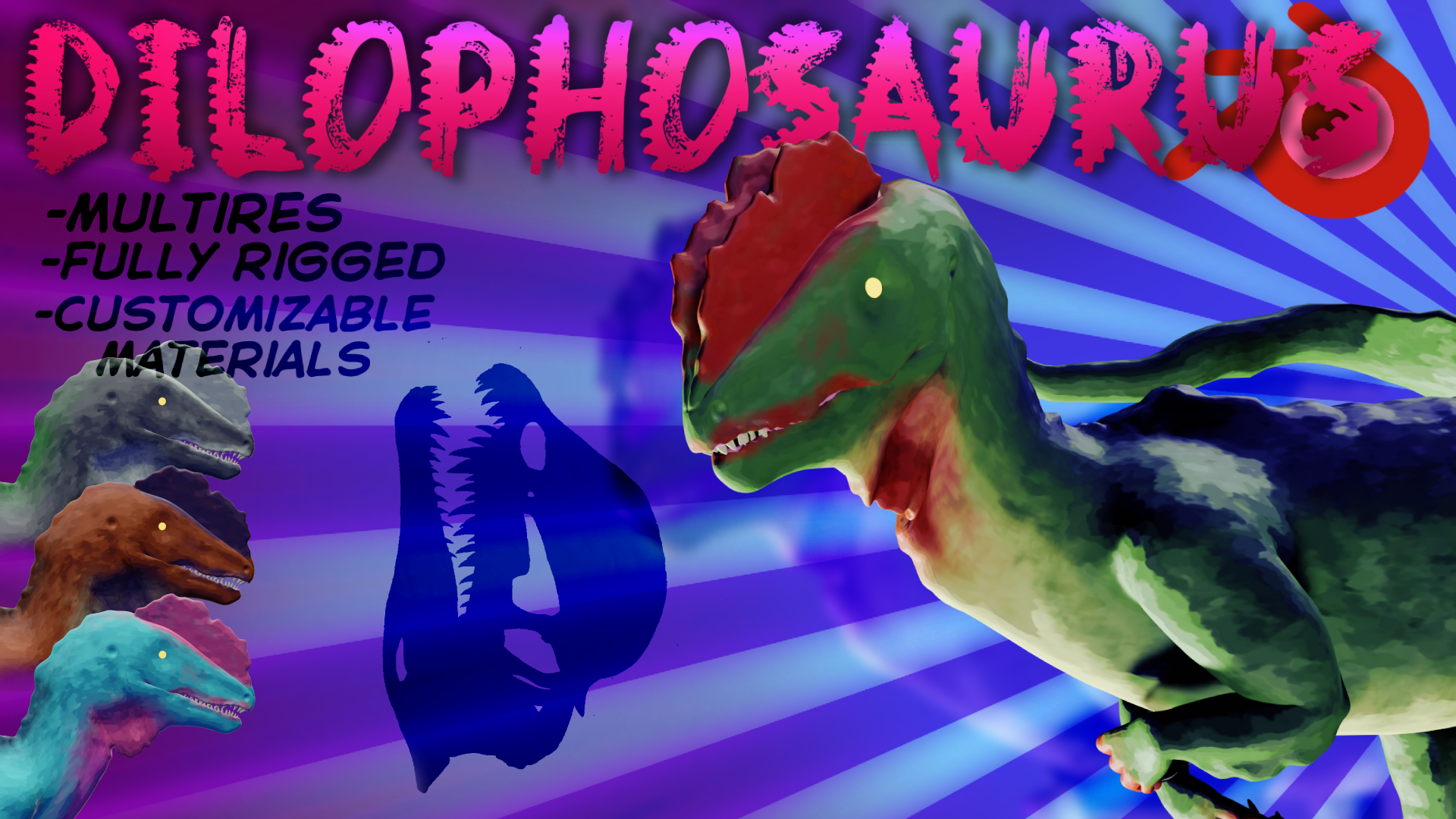 Stylized Dilophosaurus model release by DexterDerry on DeviantArt