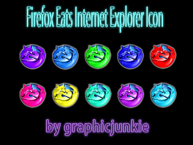 Firefox Eats IE Glass Icons by graphicjunkie on DeviantArt