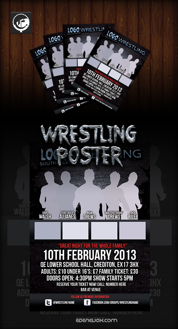 Wrestling Poster PSD by EdenEvoX on DeviantArt