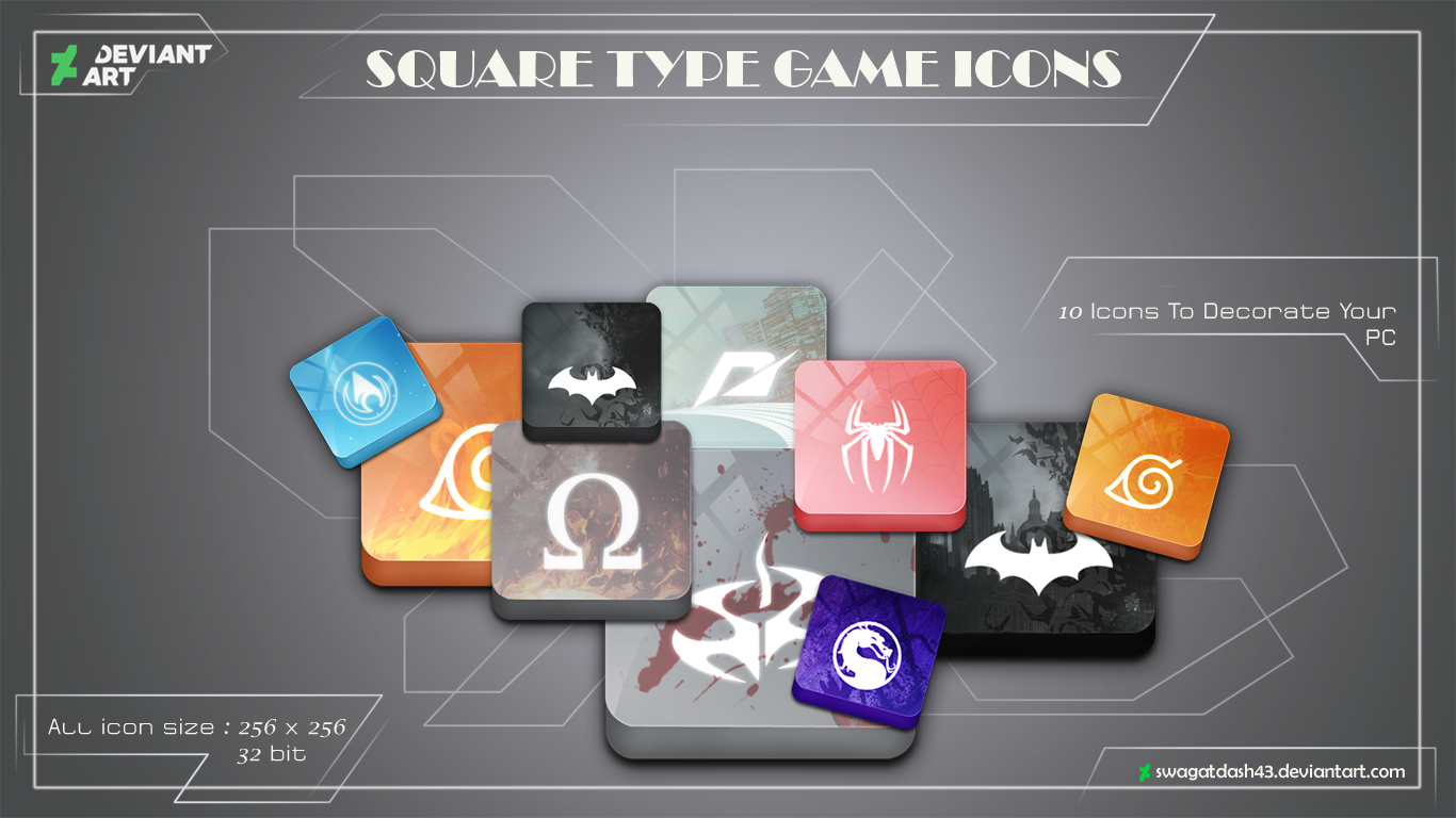 Square game icon pack by swagatdash43 on DeviantArt