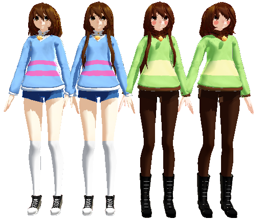 MMD Frisk and Chara Download by MyLifeisUwU on DeviantArt