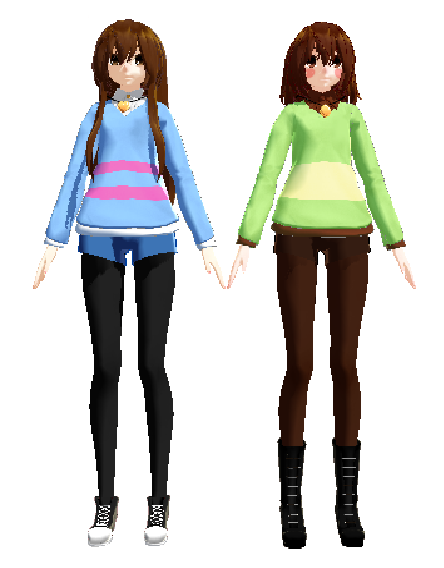 MMD Frisk and Chara old version Download by MyLifeisUwU on DeviantArt