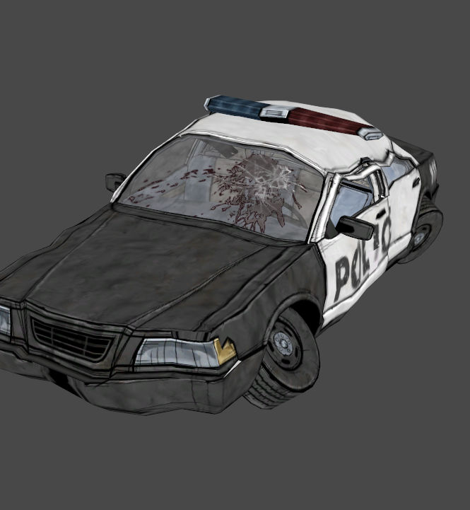 Wrecked Police Car - The Walking Dead (XPS) by SteveCowlishaw on DeviantArt