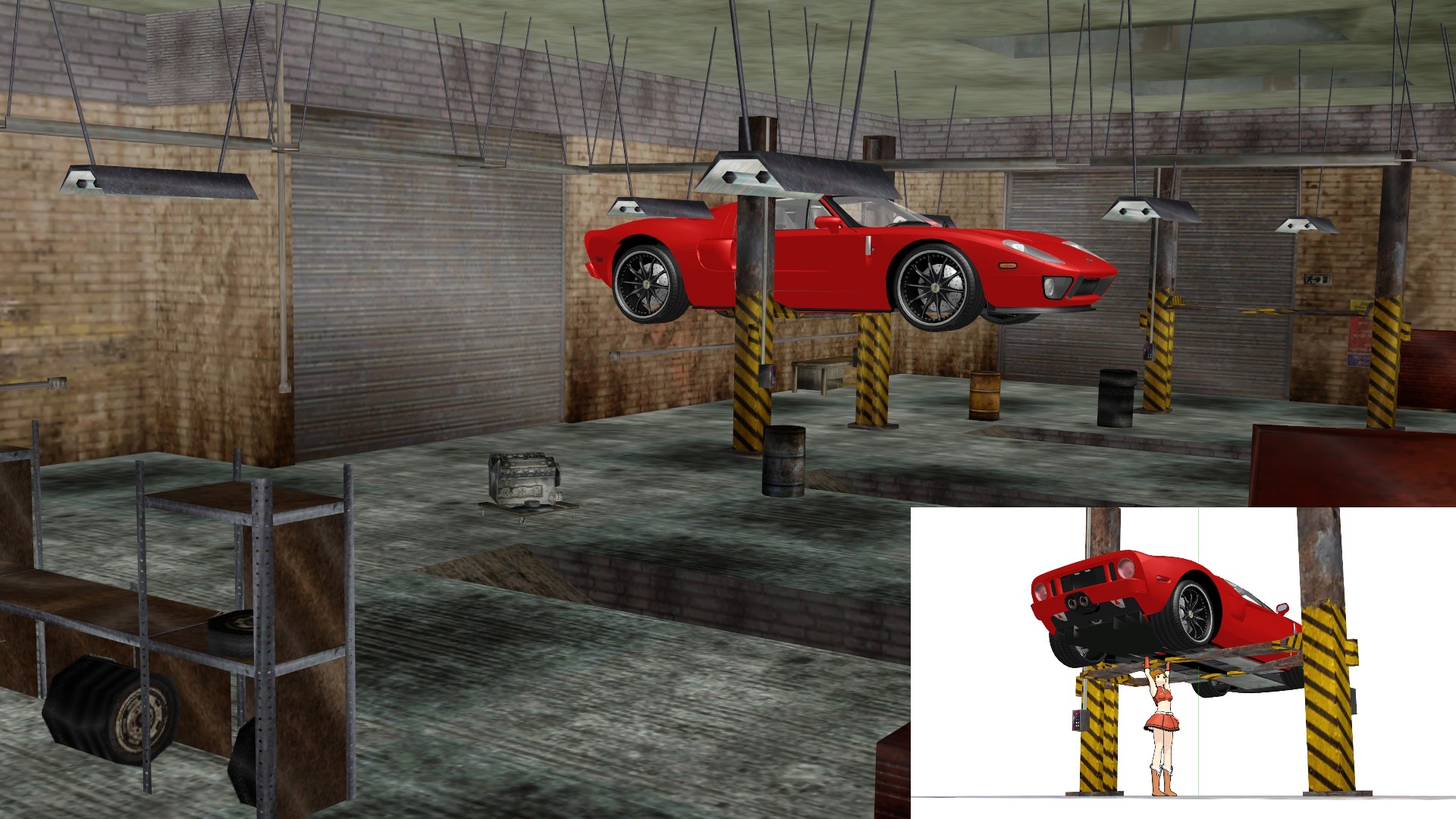 (MMD)Garage + lifting_platform by Leberx44qa on DeviantArt