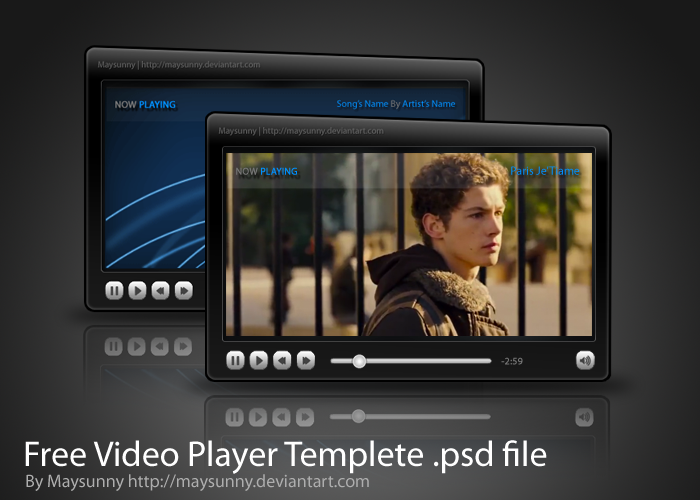 Free Video Player Templete .psd file by maysunny on DeviantArt