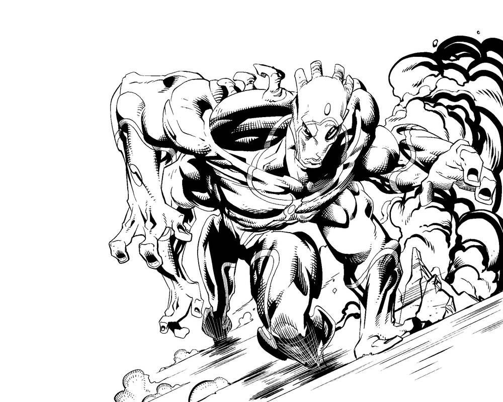 Worlds in Peril Pinup Inks by jonathan-rector on DeviantArt