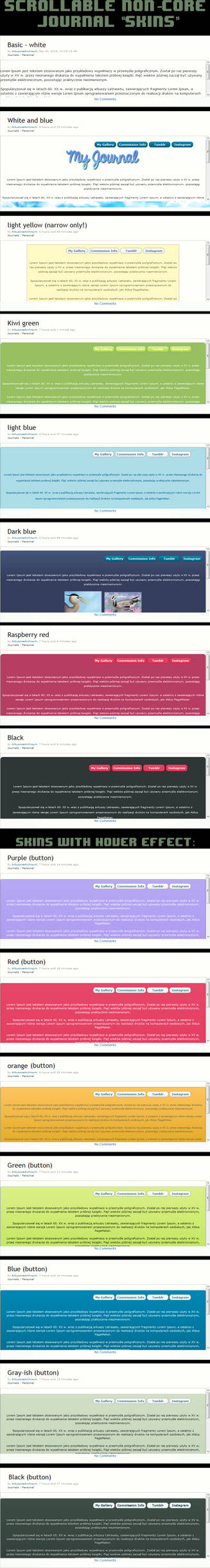 Scrollable Non Core Journal Skins By Uszatyarbuz On Deviantart