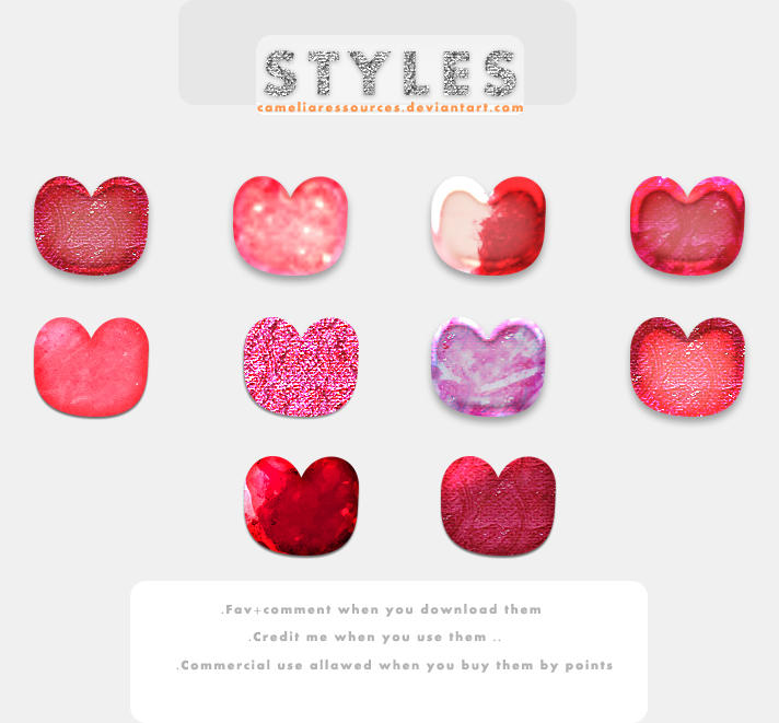 Red And Pink Photoshop Layers Styles by cameliaRessources on DeviantArt