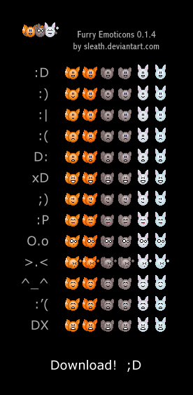 Furry Emoticons ++ MOVED ++ by FuzzballFury on DeviantArt