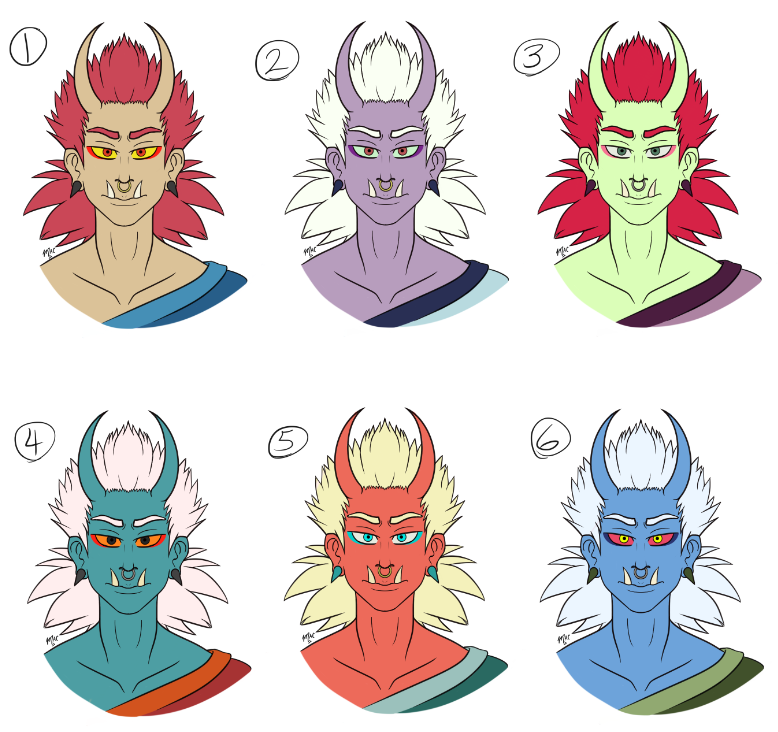 Color testing: Oni by Alliekat-meowmeow on DeviantArt