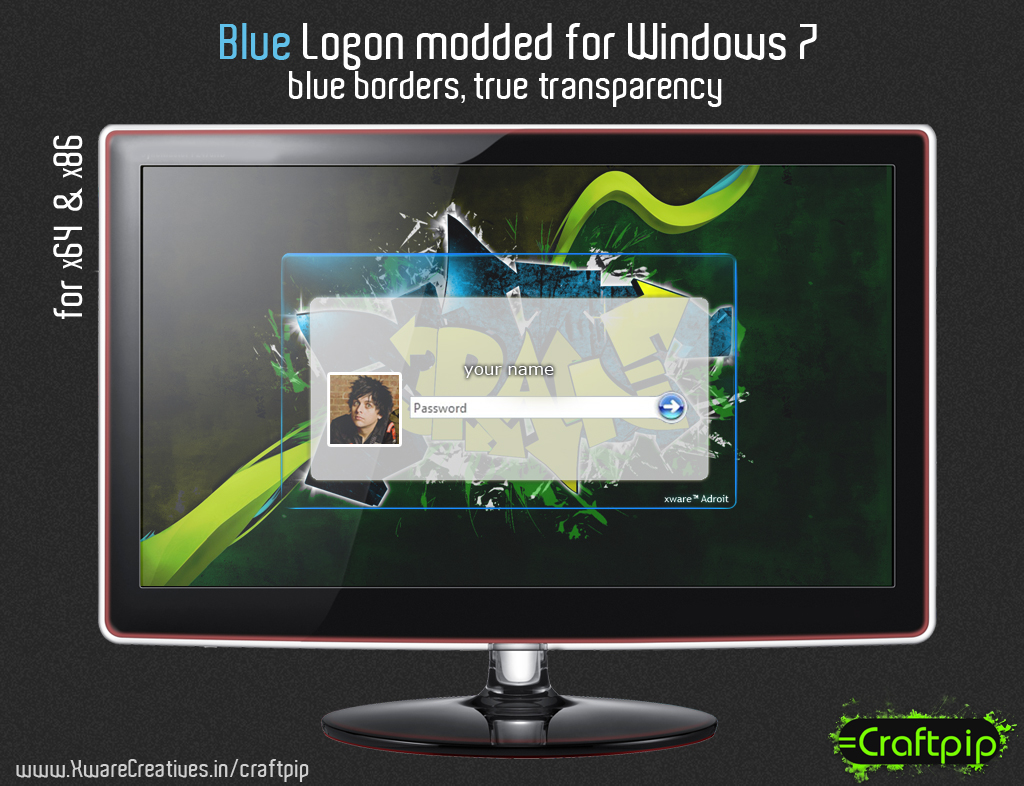 Windows 7 logon - Blue style by CreativeZombic on DeviantArt