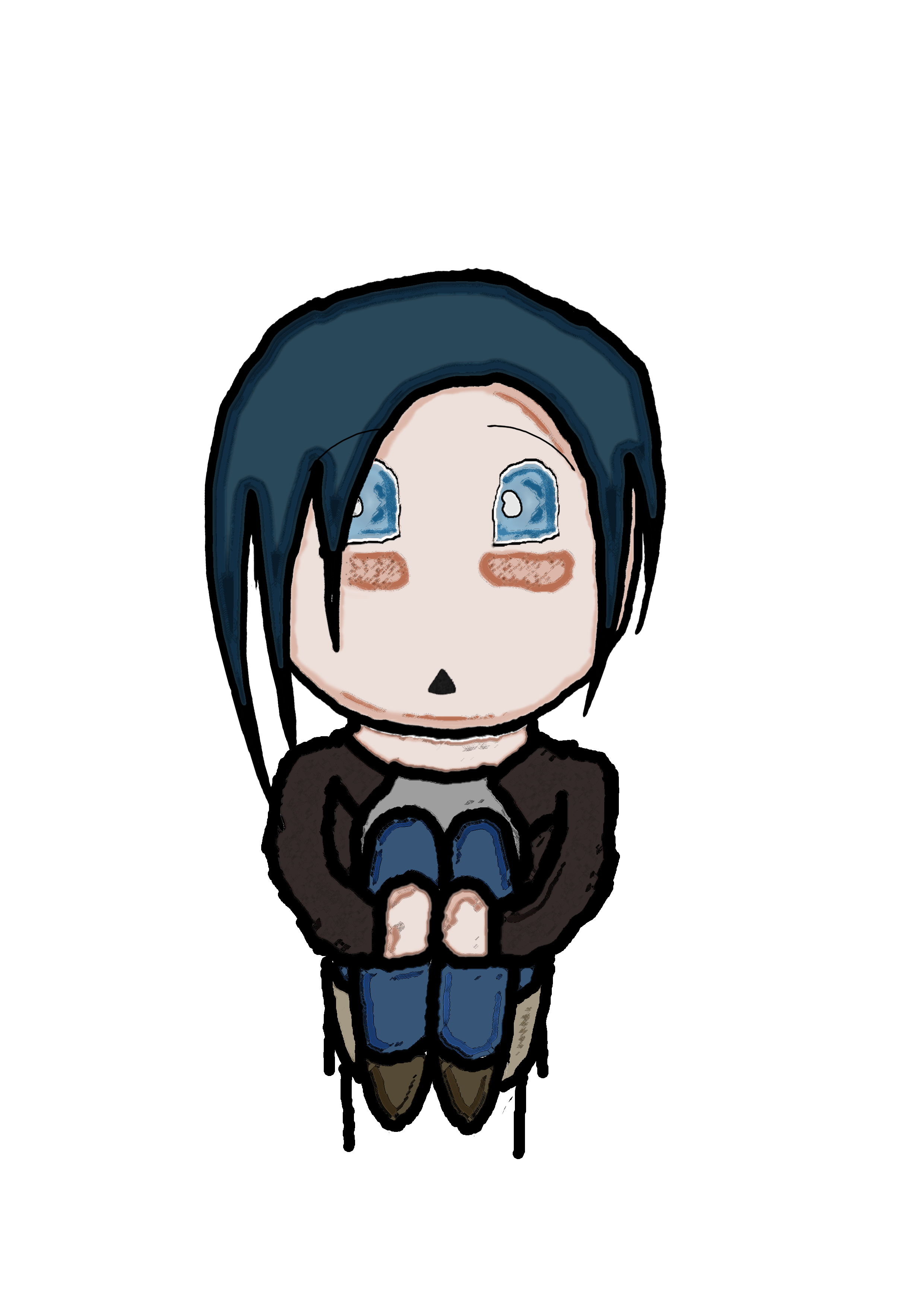 Scared Chibi by bonderone on DeviantArt