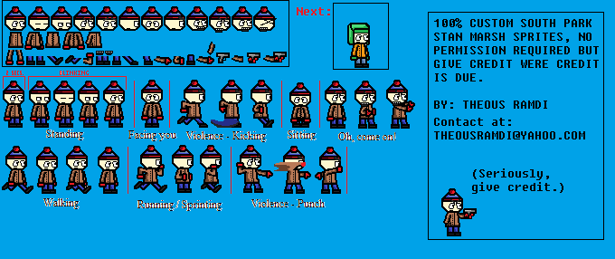 Stan Marsh Sprites by TheousRamdi on DeviantArt