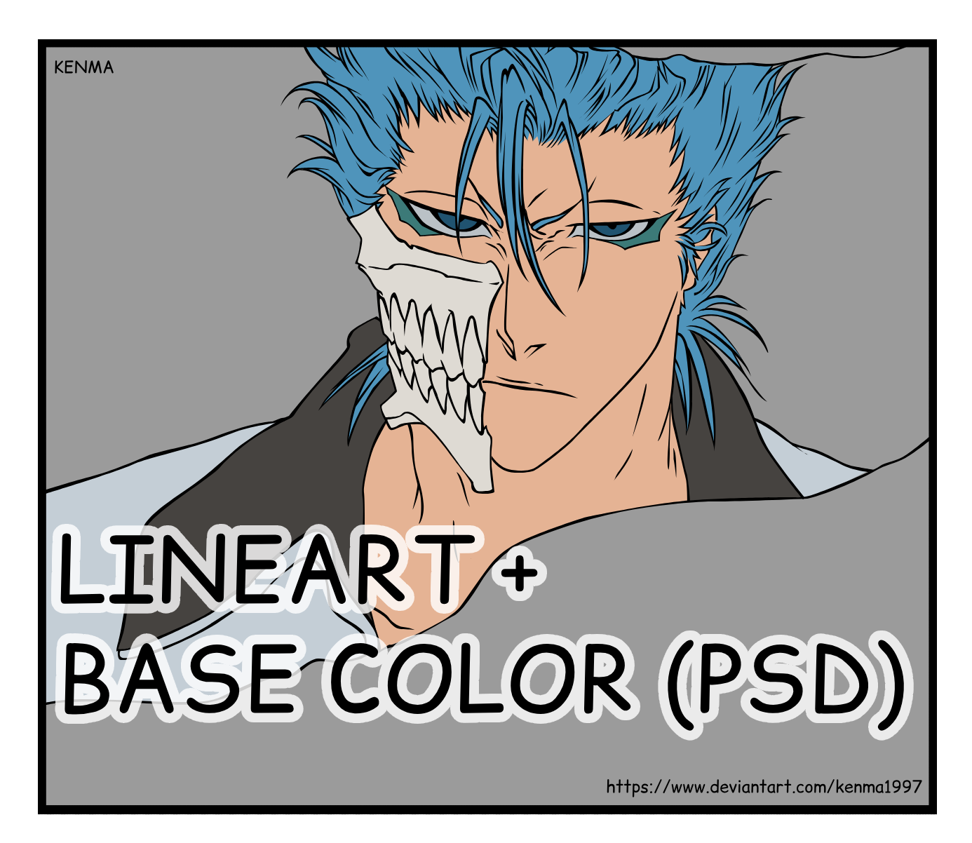 Grimmjow Lineart+Base Color - Bleach 272 by kenma1997 on DeviantArt