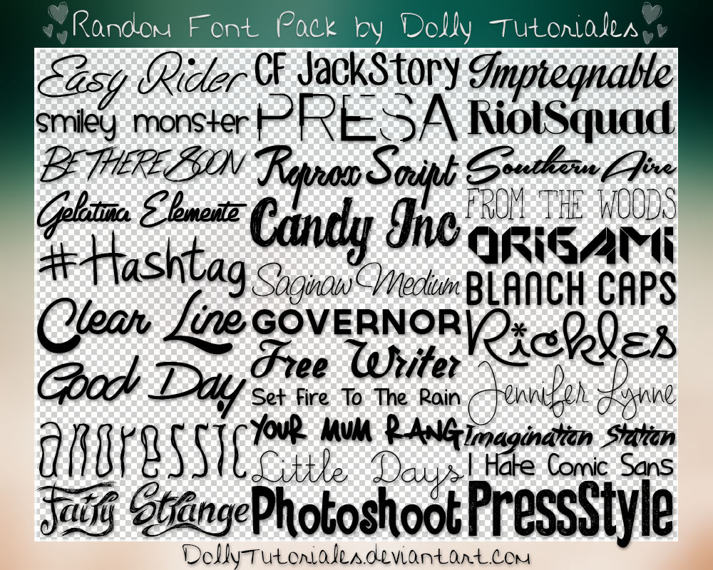 Random Font Pack by Dolly Tutoriales by DollyTutoriales on DeviantArt