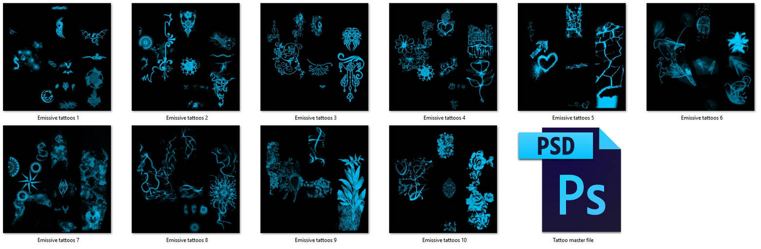 TDA styled Emission Tattoos 10 pack! by Alease-VR on DeviantArt