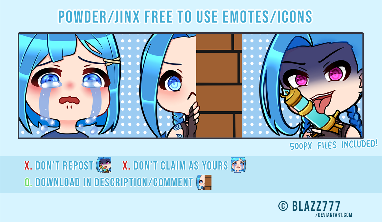 [FREE] Jinx emote pack download by Blazz777 on DeviantArt