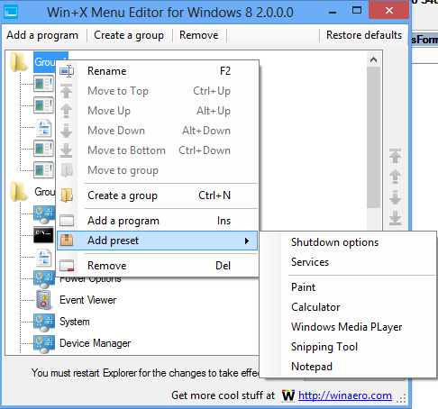 Win+X Menu Editor for Windows 8 by hb860 on DeviantArt