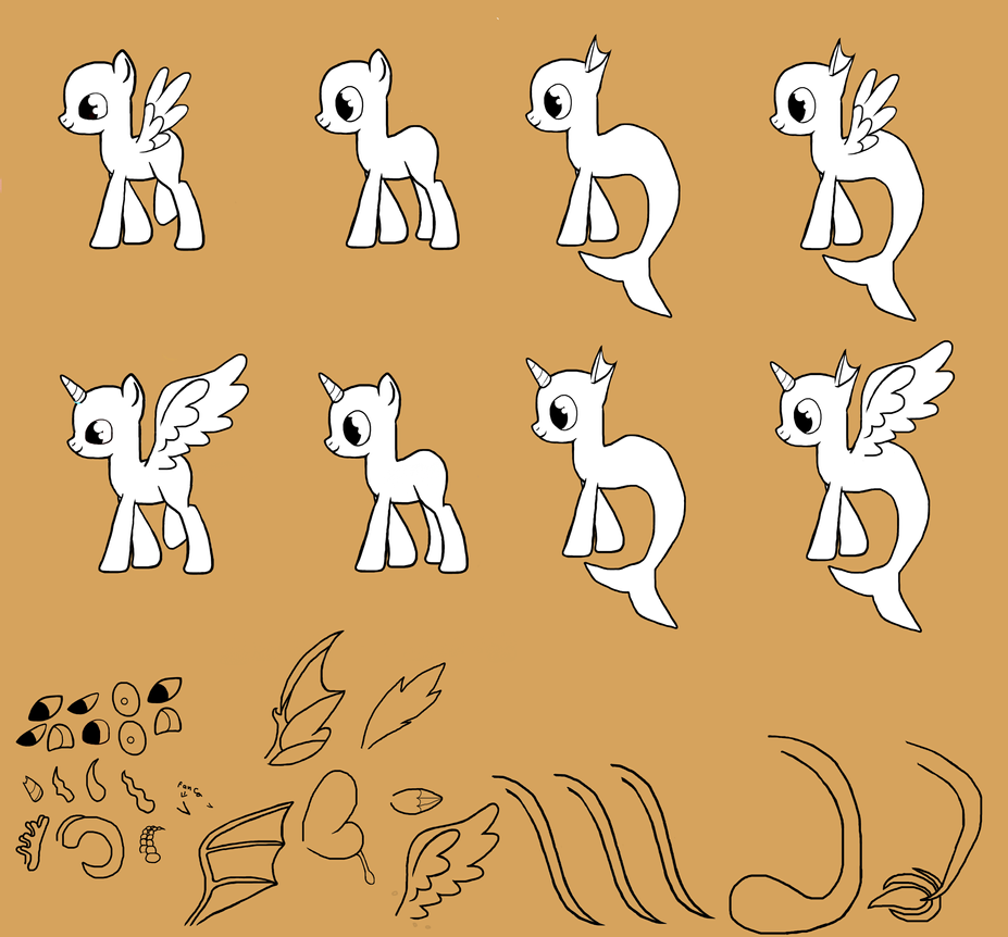 mlp outlines females by theliondemon-kaimra on DeviantArt