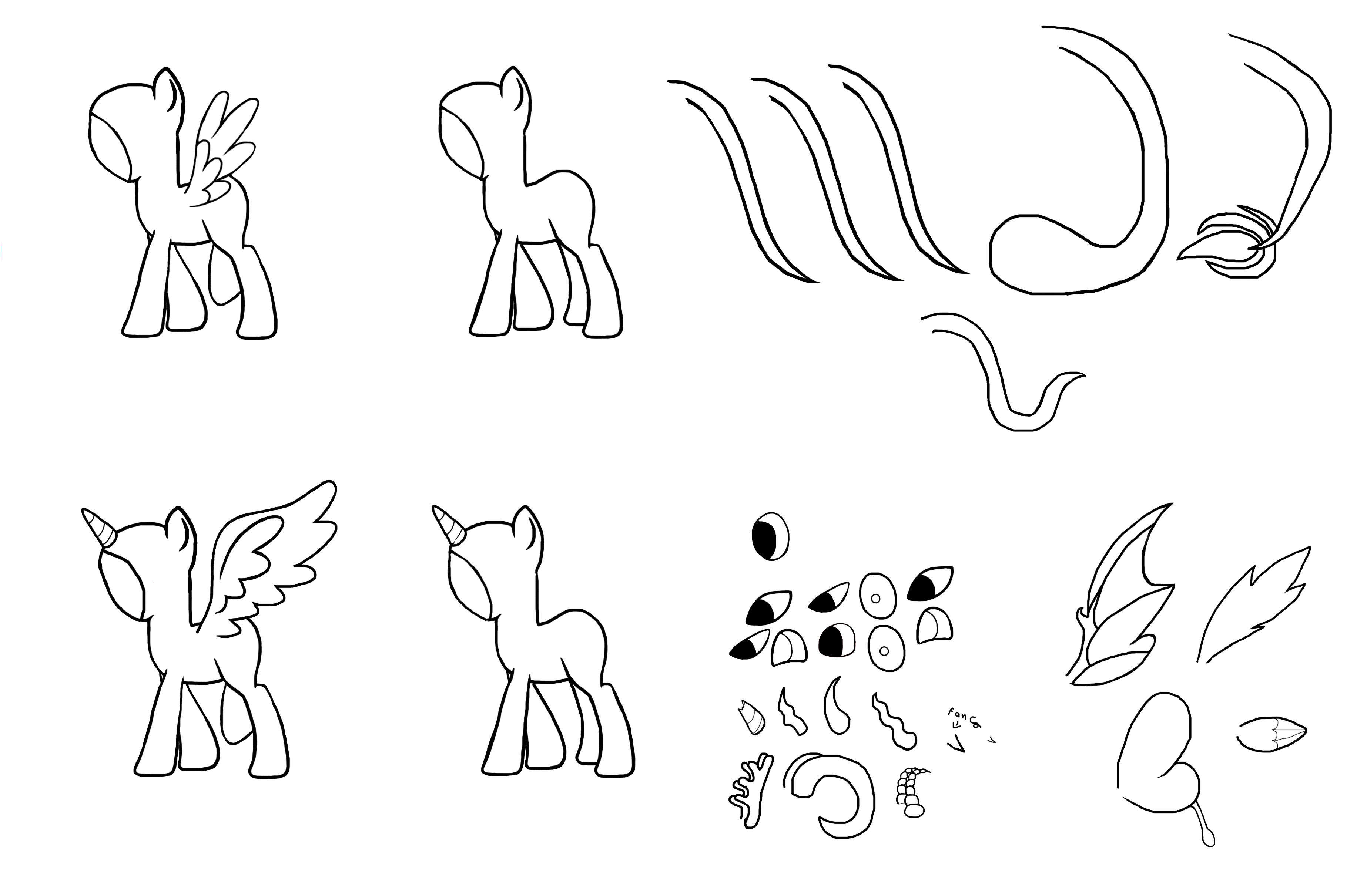 Mlp Lineart Faceless Ponys by theliondemon-kaimra on DeviantArt