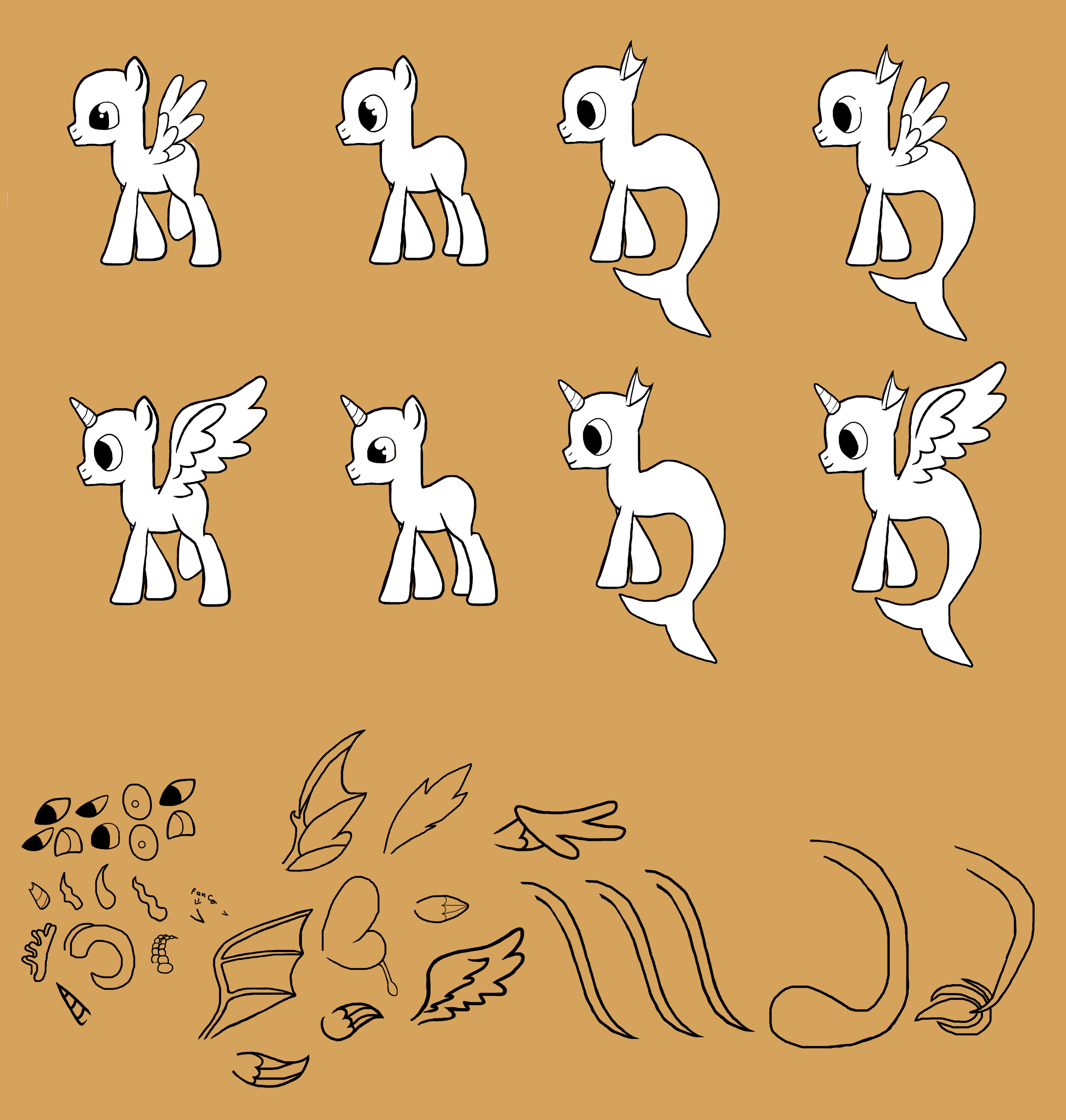 Mlp Lineart Males by theliondemon-kaimra on DeviantArt