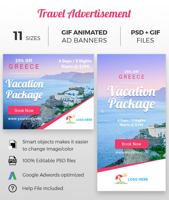 Travel and Tourism Animated GIF Ad Banners by romikalathiya on DeviantArt