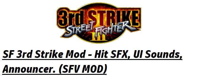 SF 3rd Strike (Hit SFX, UI Sounds, Announcer MOD) by mezzatsu on DeviantArt