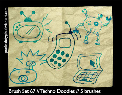 Brush Set 67 - Techno Doodles by punksafetypin on DeviantArt