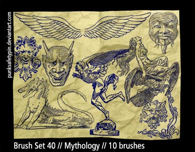 Brush Set 40 - Mythology by punksafetypin on DeviantArt