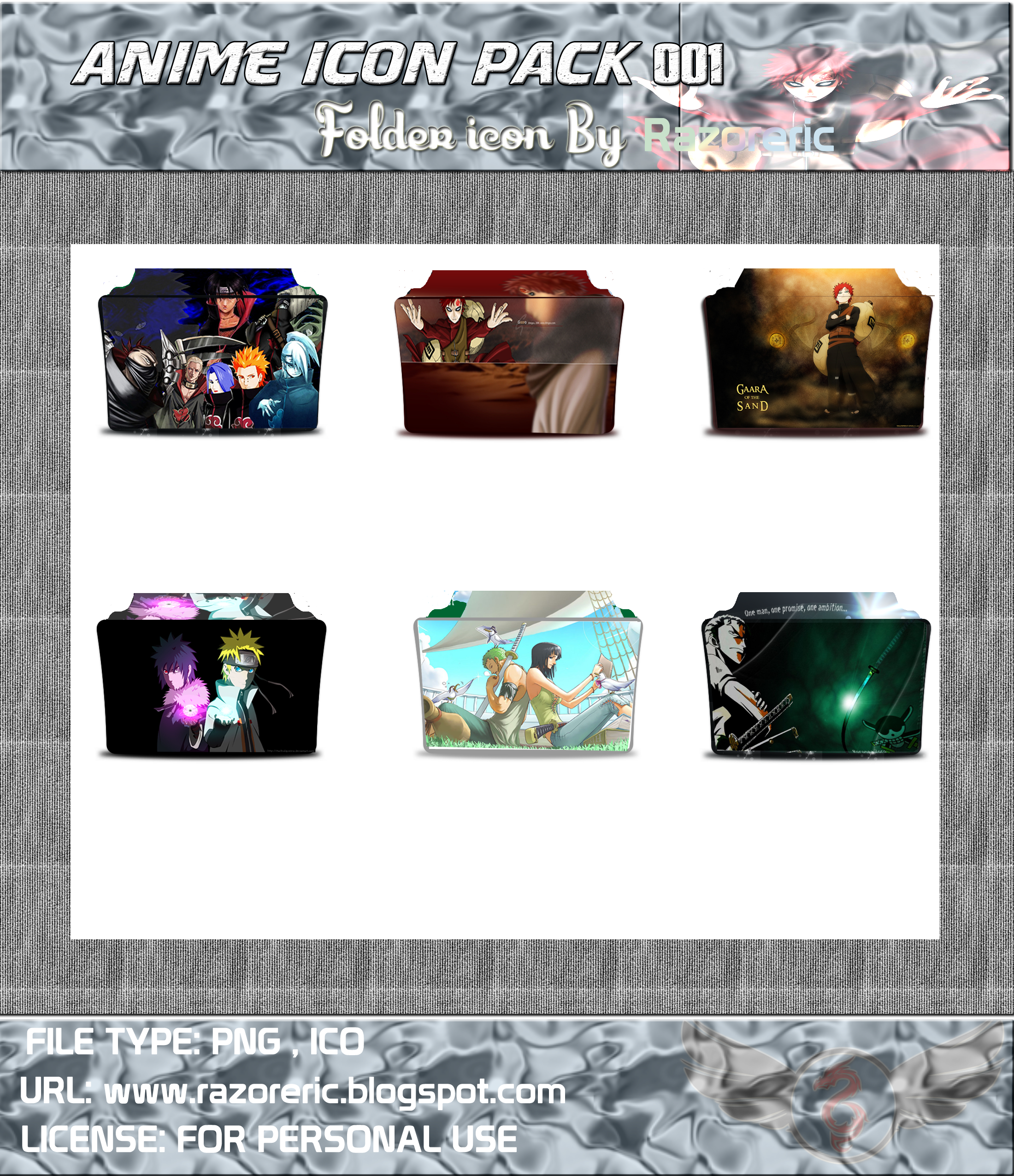 Anime Folder Icon Pack By Razoreric Part 001 by razoreric on DeviantArt