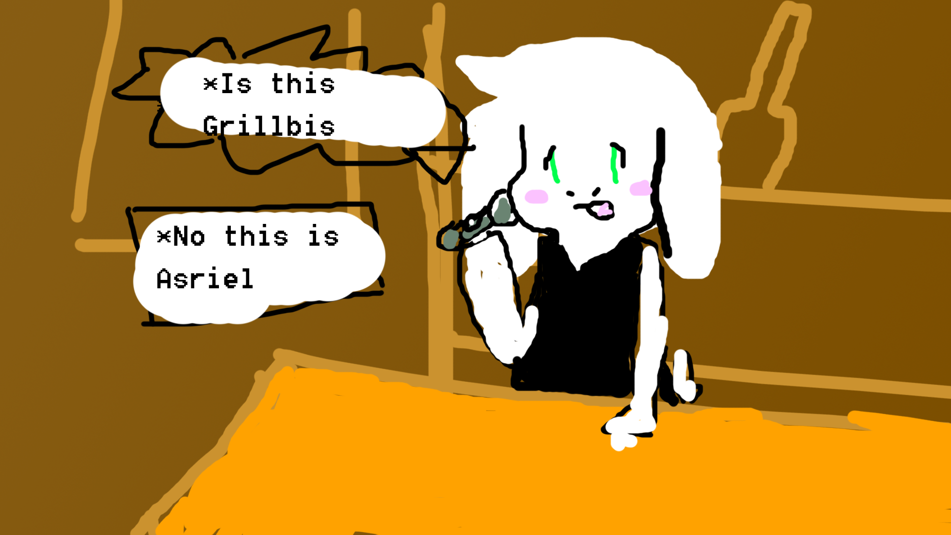 Asriel's first job will be like by Kara-KetsuekiAka on DeviantArt