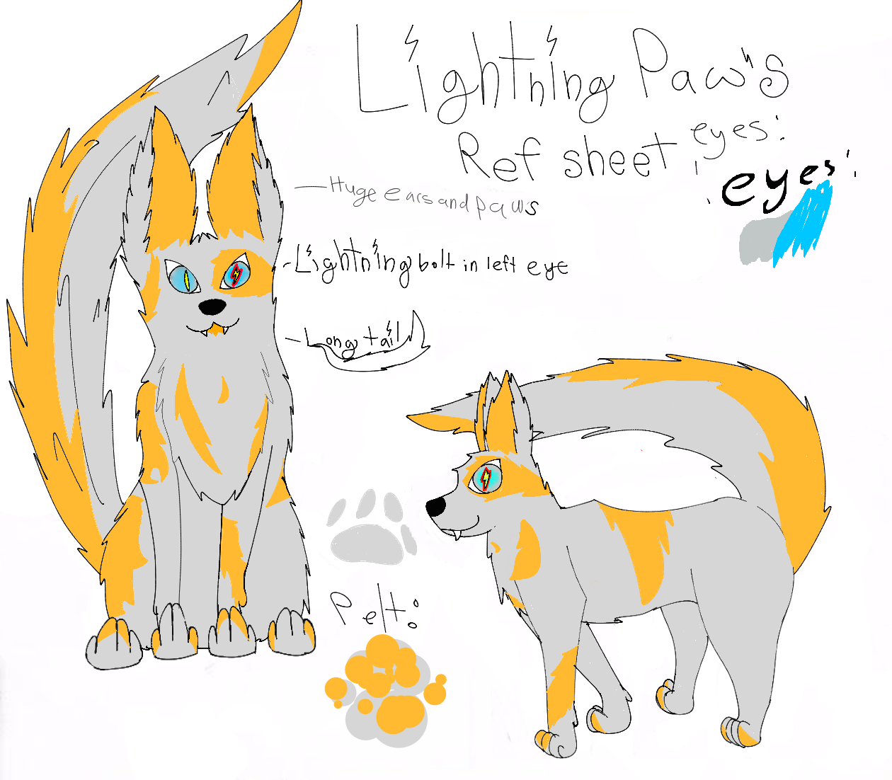 Lightning Paw's Ref sheet by AwesomePaw on DeviantArt