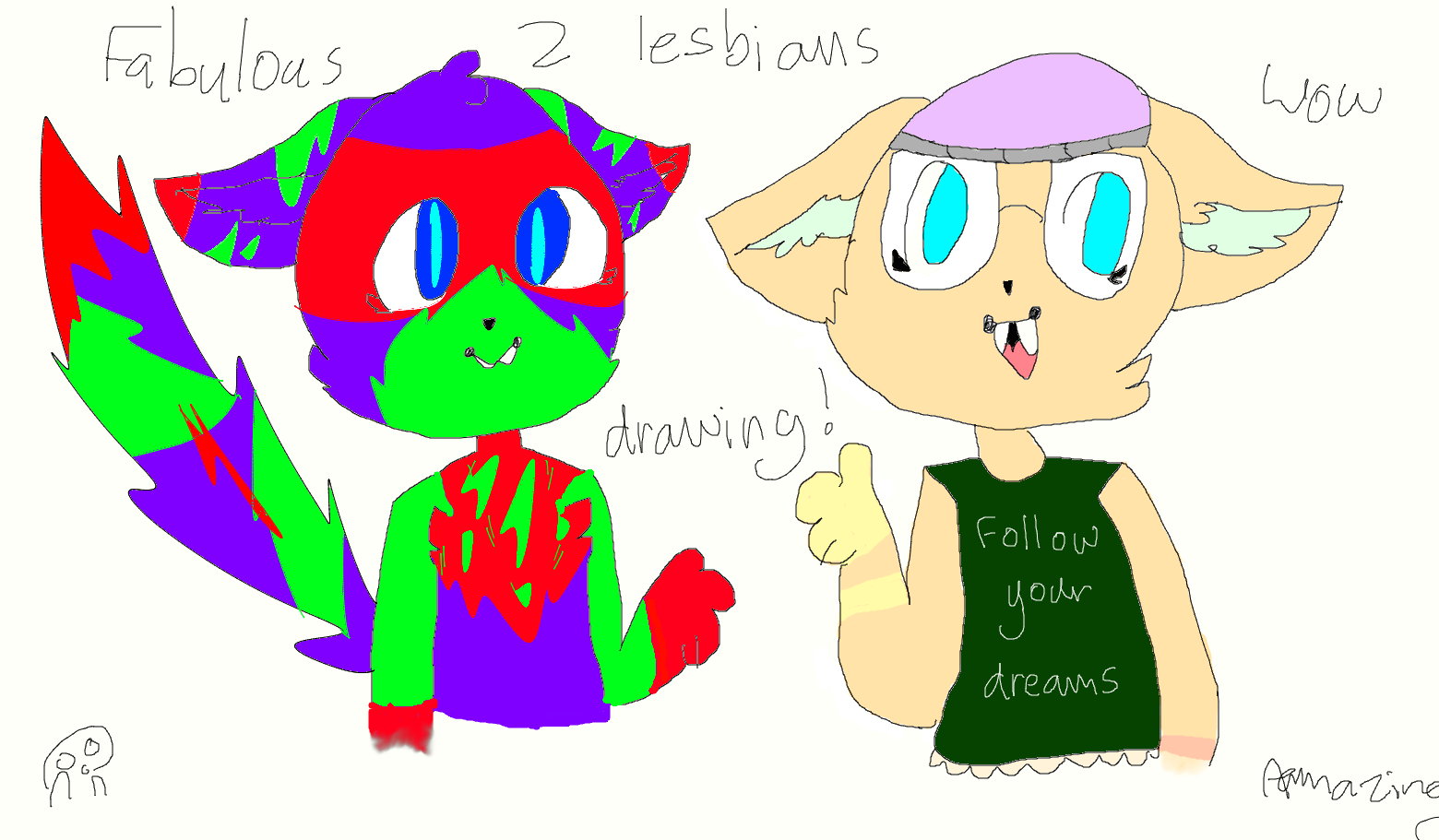 2 lesbians drawing by AwesomePaw on DeviantArt