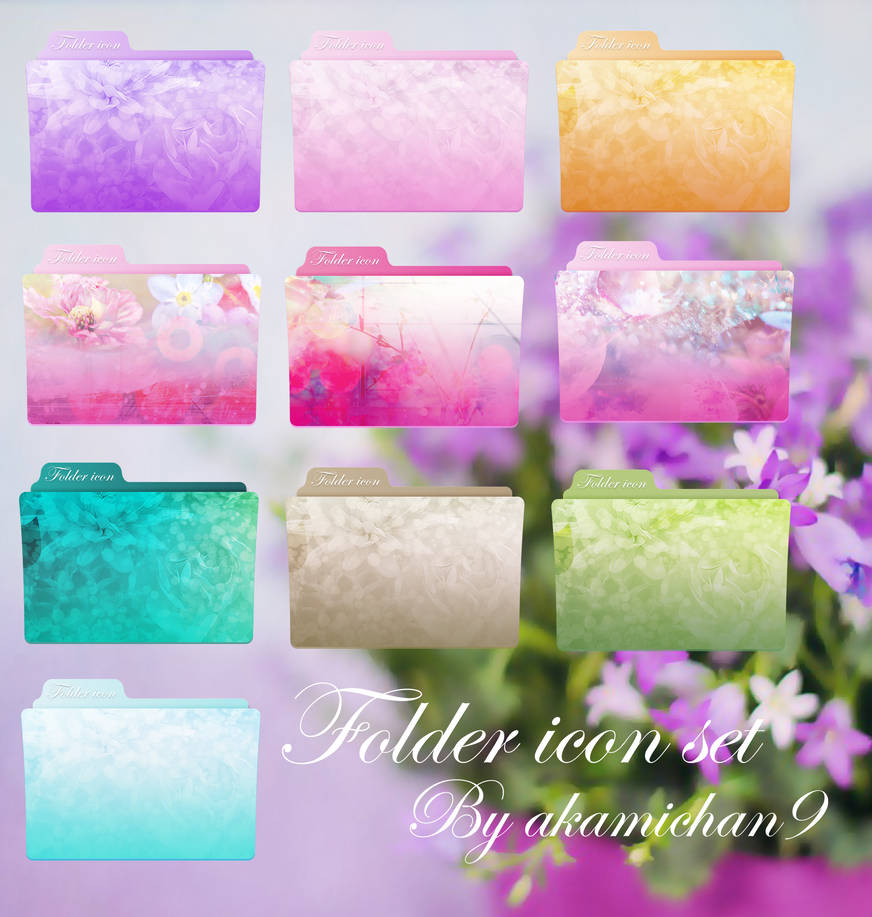 Floral Folder icon set by akamichan9 by akamichan9 on DeviantArt