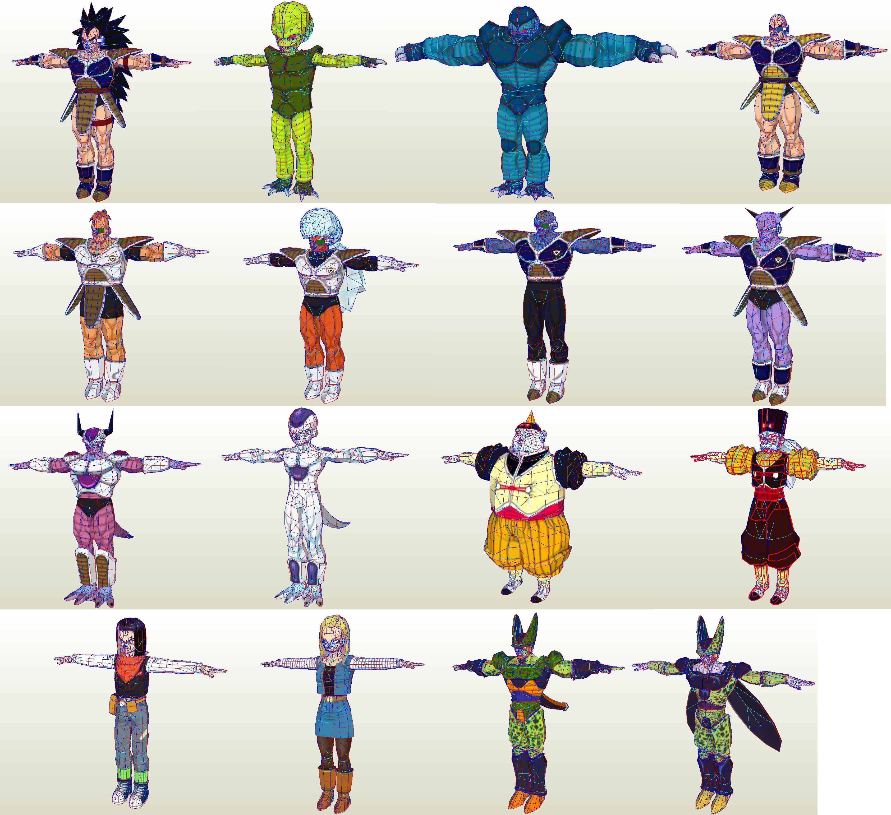 DBZ Sagas My Ninja Ripper TPose Characters by PapercraftKing on DeviantArt