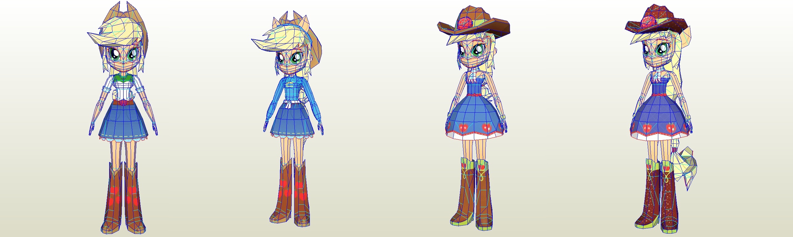 MLP Gameloft EG AppleJack Pack by PapercraftKing on DeviantArt