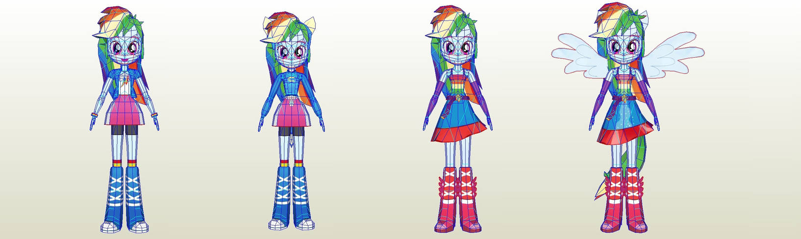 MLP Gameloft EG Rainbow Dash Pack by PapercraftKing on DeviantArt