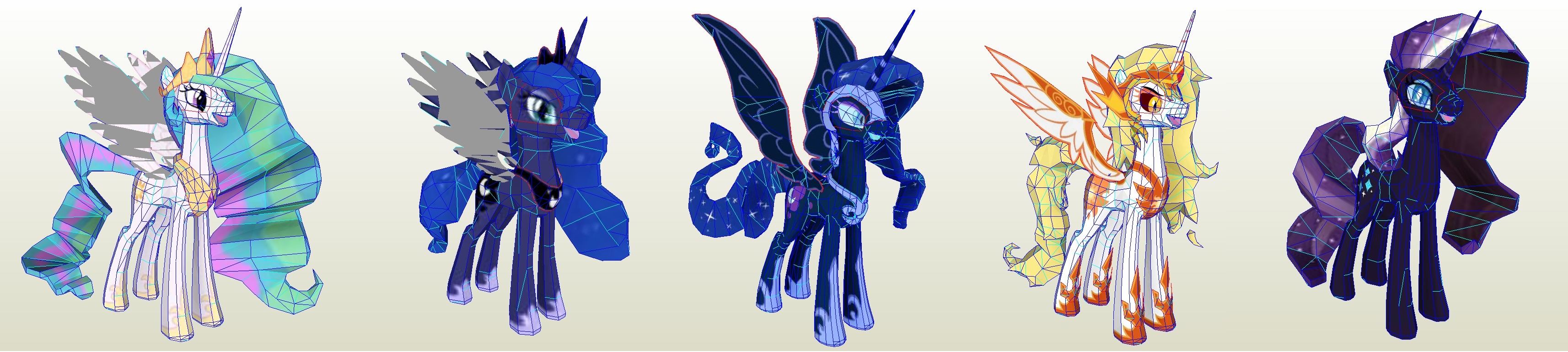 MLP The Royal Princesses by PapercraftKing on DeviantArt