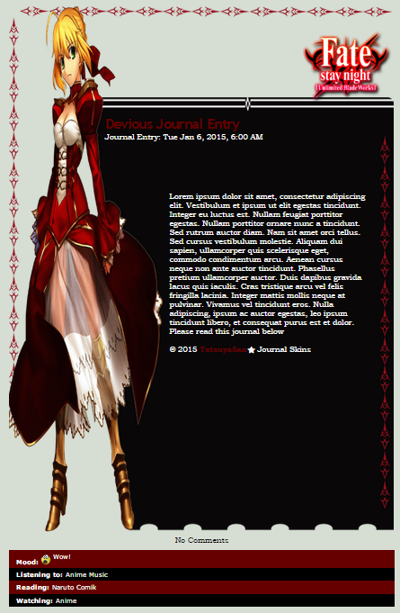 Saber Journal Skin V.1 by TatsuyaSan on DeviantArt