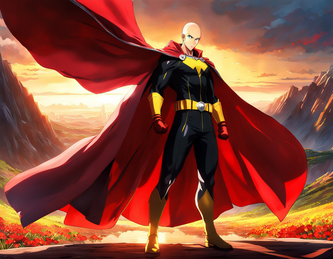 Saitama the Bald Cape Hero by TatsuyaSan on DeviantArt