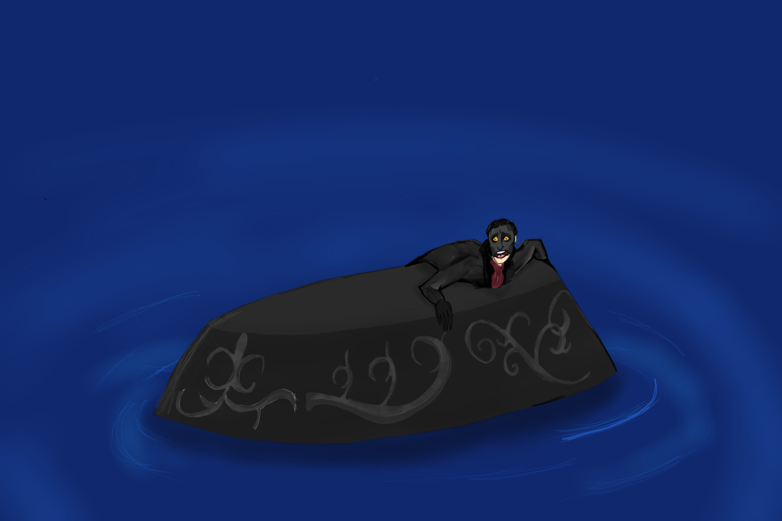Erik falling out of a boat by PhanTamxRose on DeviantArt
