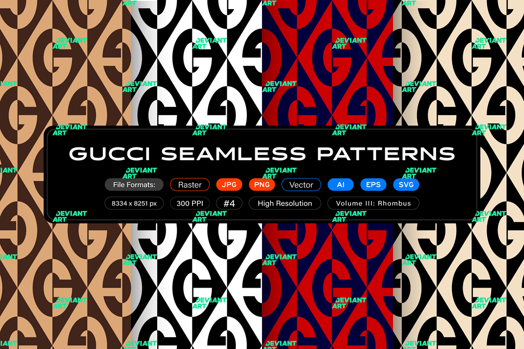 Gucci Seamless Patterns, Vol. 3: Rhombus by itsfarahbakhsh on DeviantArt