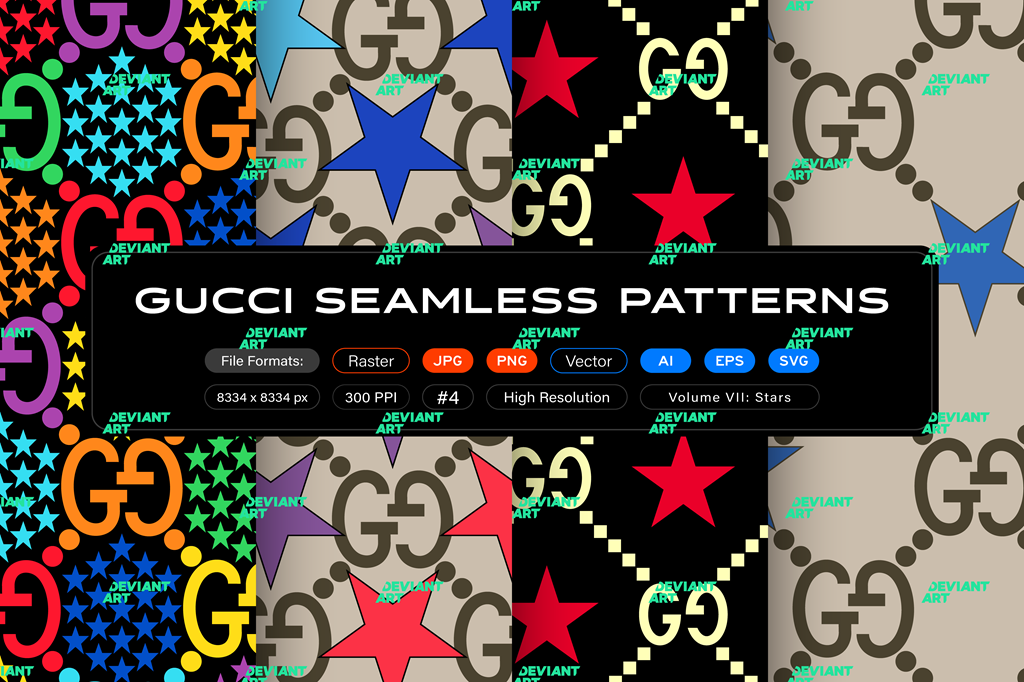 Gucci Seamless Patterns, Vol. 7: Stars by itsfarahbakhsh on DeviantArt