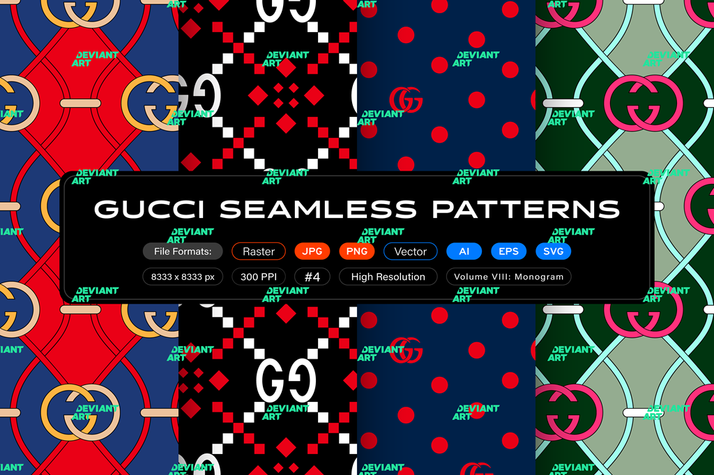Gucci Seamless Patterns, Vol. 8: Monogram by itsfarahbakhsh on DeviantArt