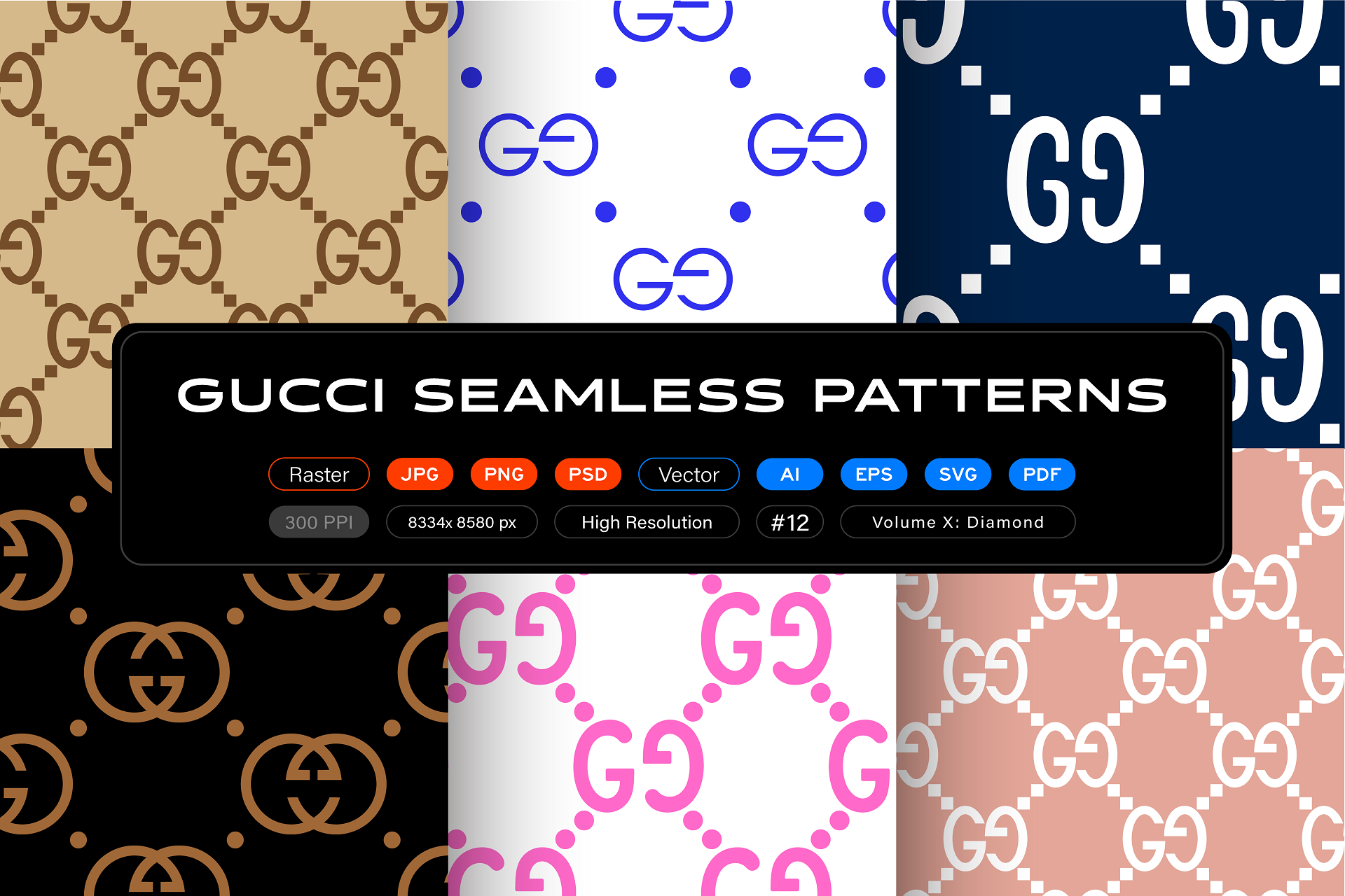 Gucci Seamless Patterns, Vol. 10: Diamond by itsfarahbakhsh on DeviantArt