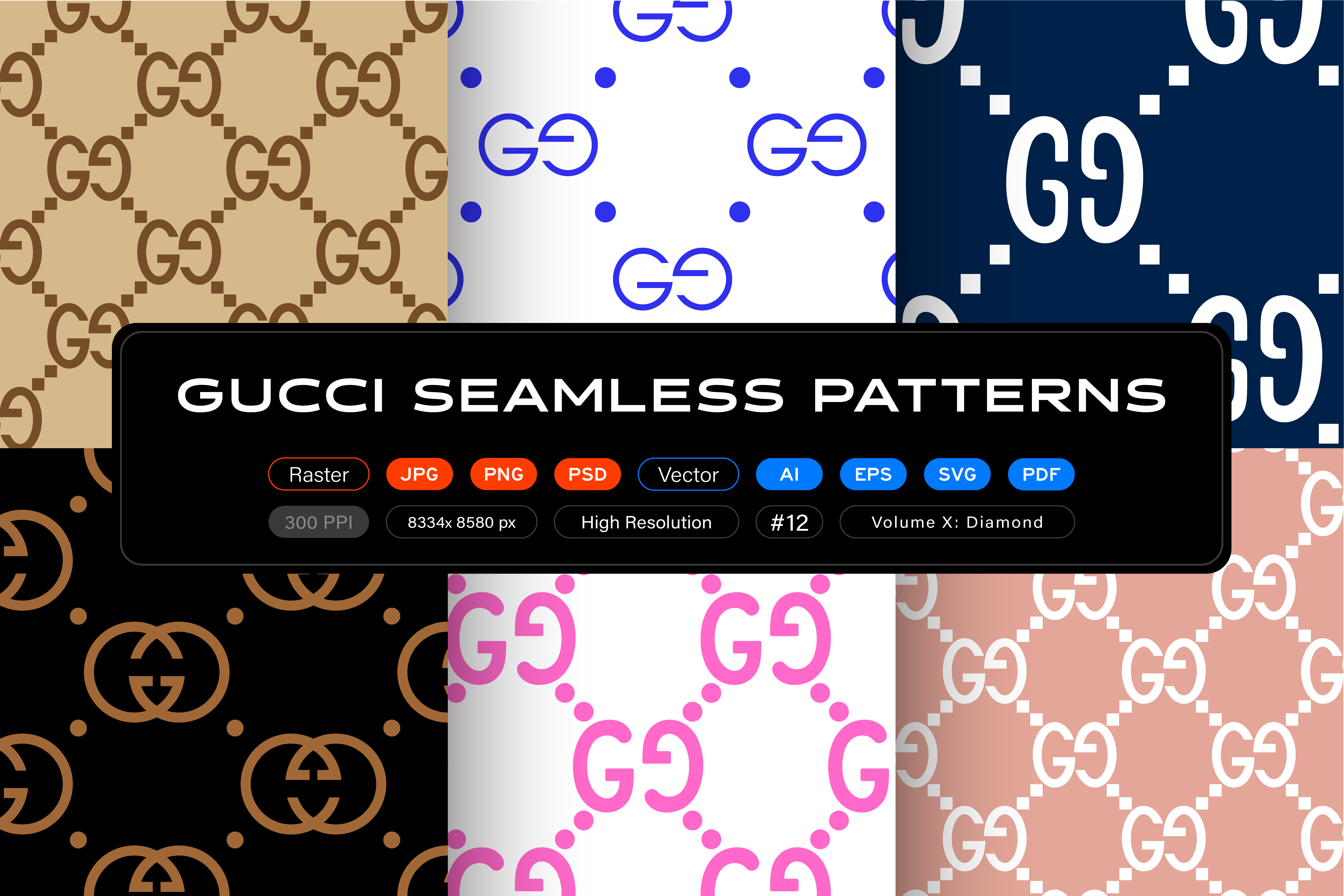 Gucci Seamless Patterns, Vol. 10: Diamond by itsfarahbakhsh on DeviantArt