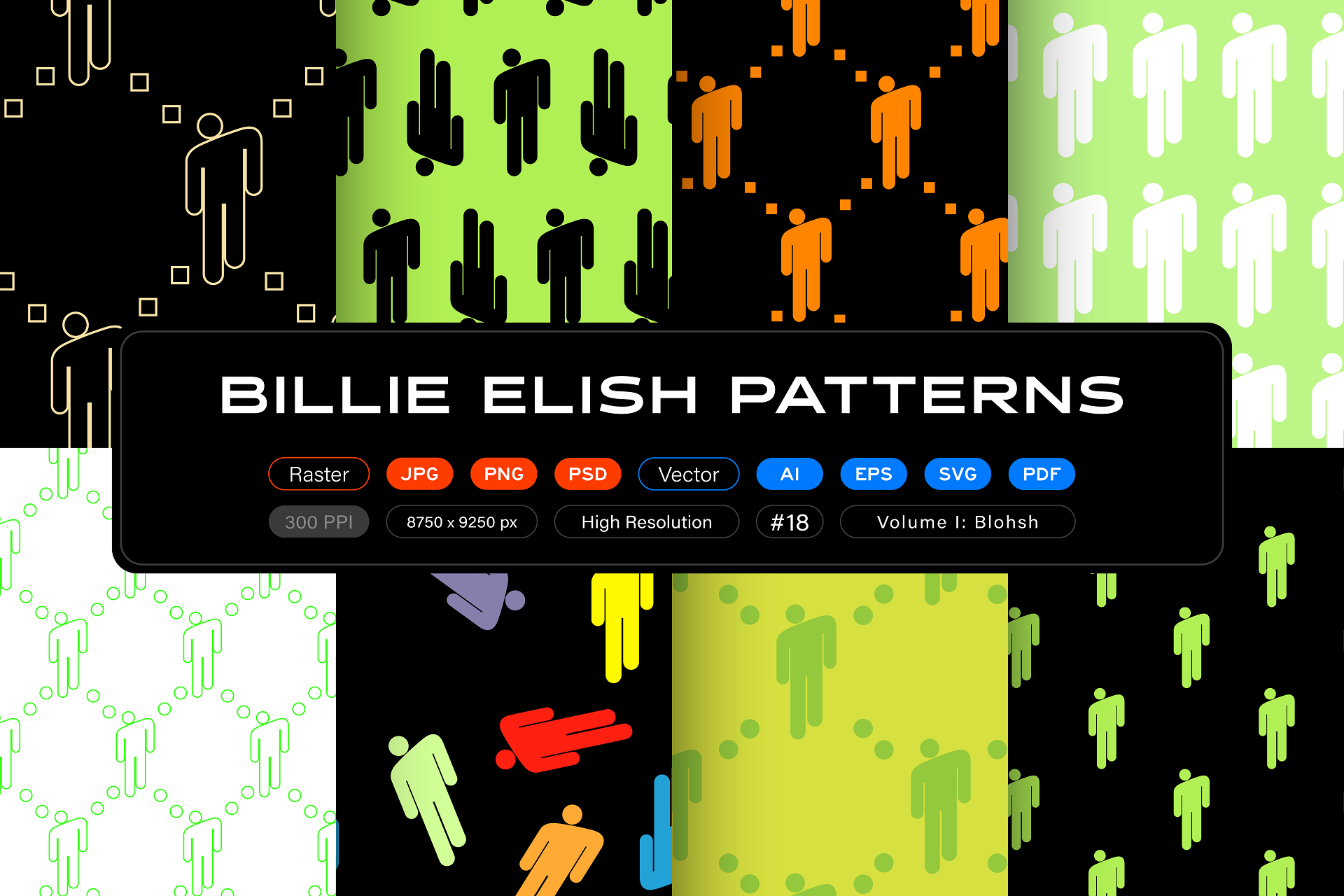 Billie Eilish Patterns, Vol. 1: Blohsh by itsfarahbakhsh on DeviantArt