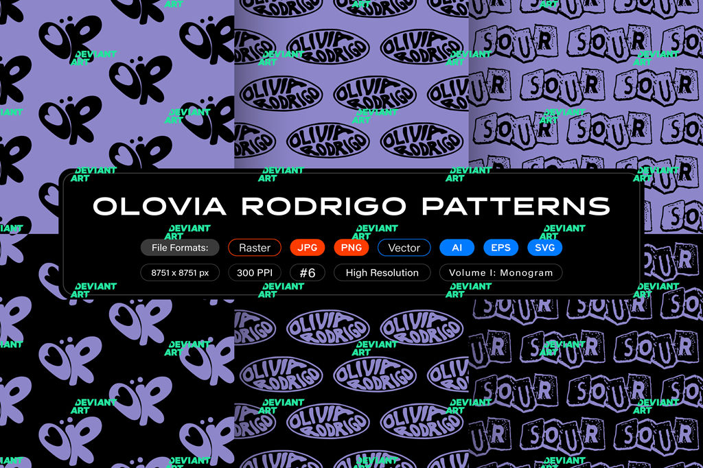 Olivia Rodrigo Patterns, Vol. 1: Seamless by itsfarahbakhsh on DeviantArt