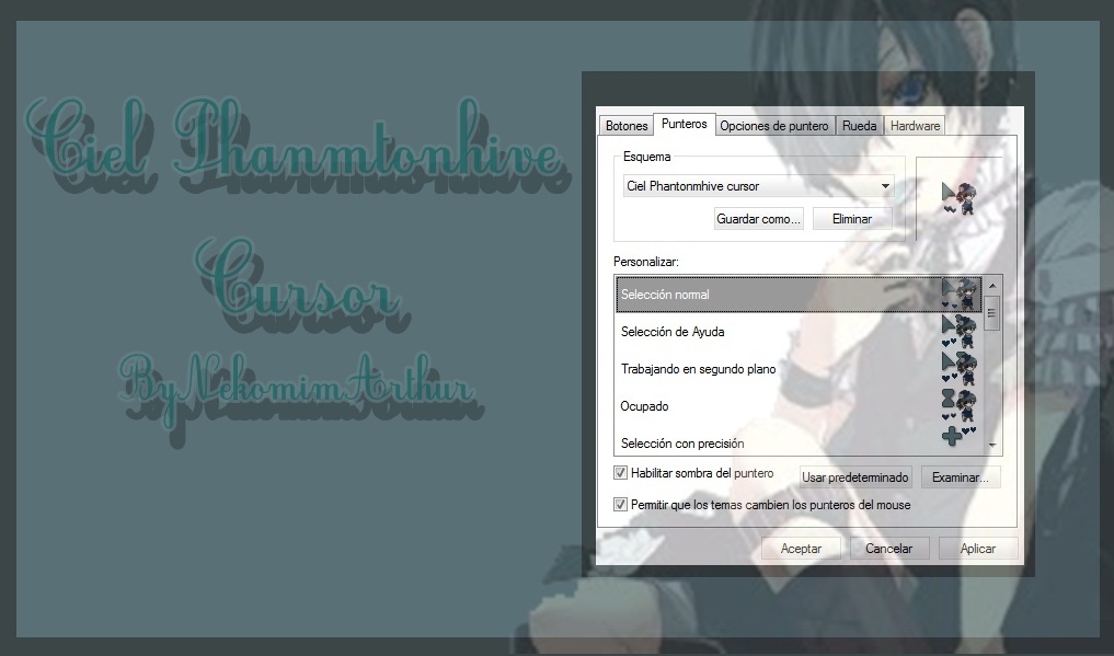 comm:Ciel panmtohive cursor ByNekomimiArthur by Nekomimiarthur on DeviantArt