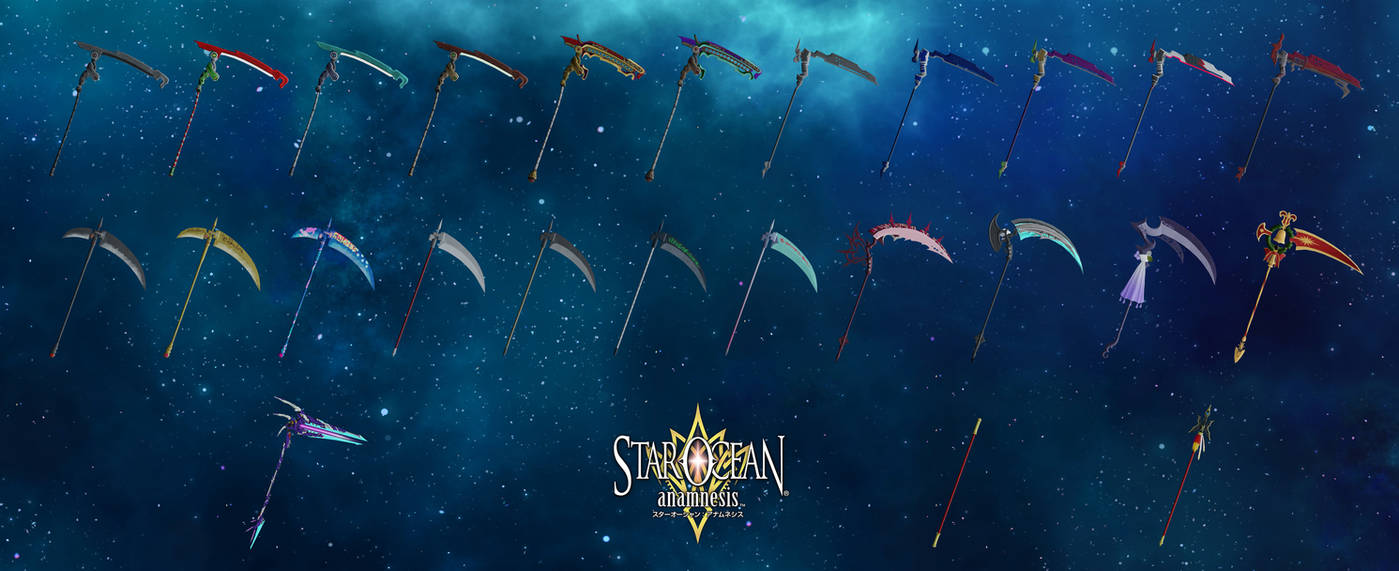 Star Ocean: Anamnesis Weapons - Scythes by Mihna-Cohrvenn on DeviantArt